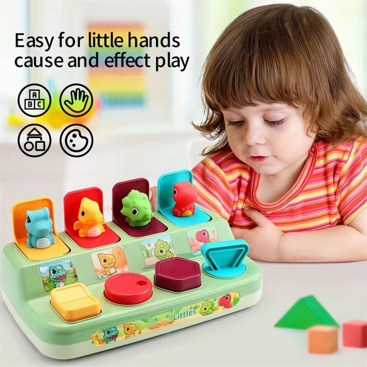 Interactive Montessori Dinosaur Switch Box Cartoon Animals Colorful ...