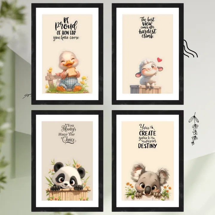 Motivational Animal Wall Decor– Inspirational Quotes Posters for Home ...