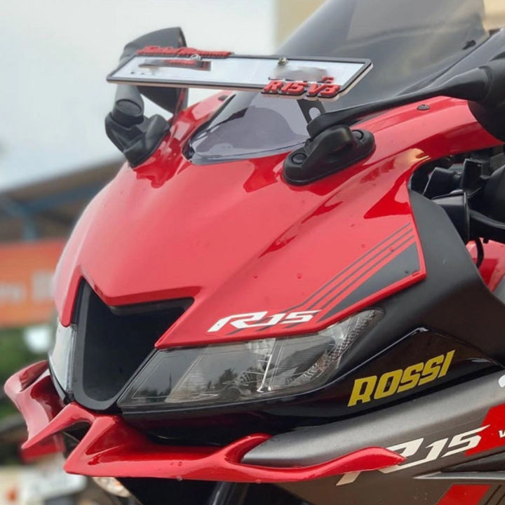 Red Unbreakable Bike Winglet Wiser Cap/Light Visor Cap For Yamaha R15 ...