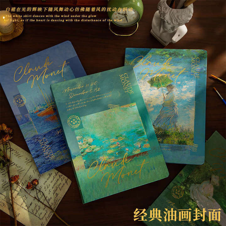 Monet Oil Painting Detachable Cover B5 A5 Color Page Diary Book Planner ...