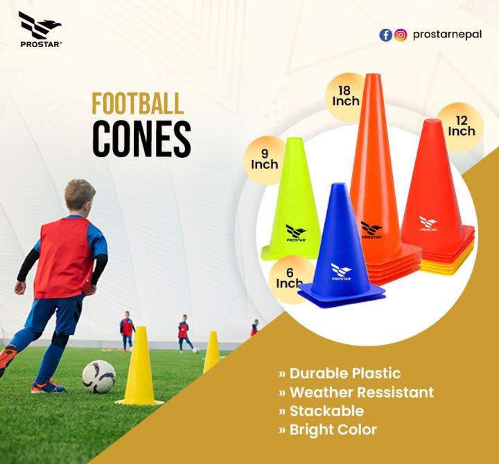 Football Cone Prostar 18 Inch | Sturdy PU Material Football Cone - Pack ...