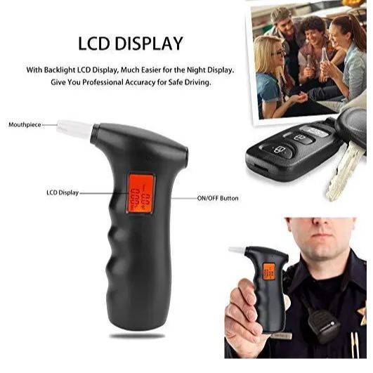 Alcohol Tester Portable Breathalyzer Detector For Safety Driving ...