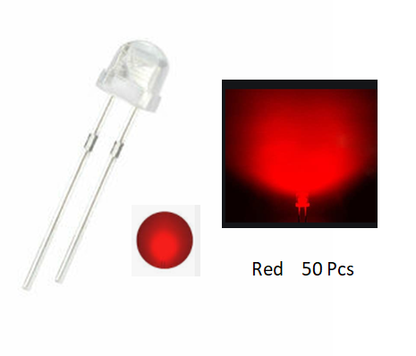 LED Red Diode 4mm 3Volt Single Color Red [Pack of 50 pcs] | Daraz.com.np