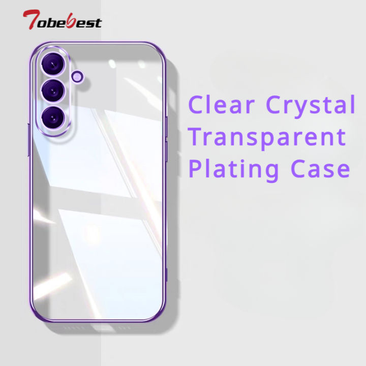 Clear Transparent Plating Silicone Case For Samsung Galaxy A14 A24 A34 A54 A15 A25 A35 A55 A04 ...