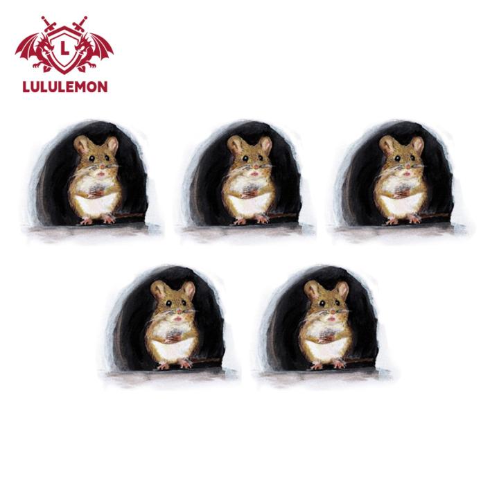 lululemon Mural Stickers 3D Effect Kitchen Glass Cartoon Mouse Hole ...