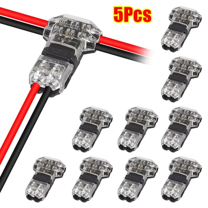 1/5Pcs New T Type Pluggable Wire Connector Low Voltage 2 Pin Electrical ...