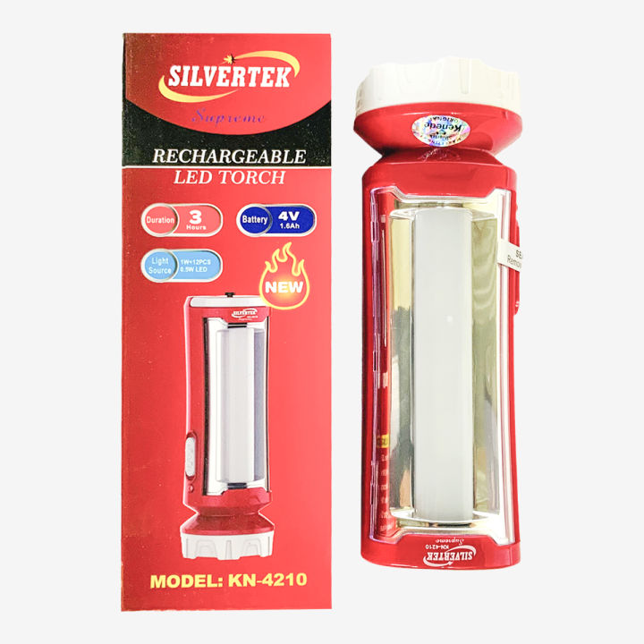 Silvertek Rechargeable LED Torch KN-4210 In Red | Daraz.com.np