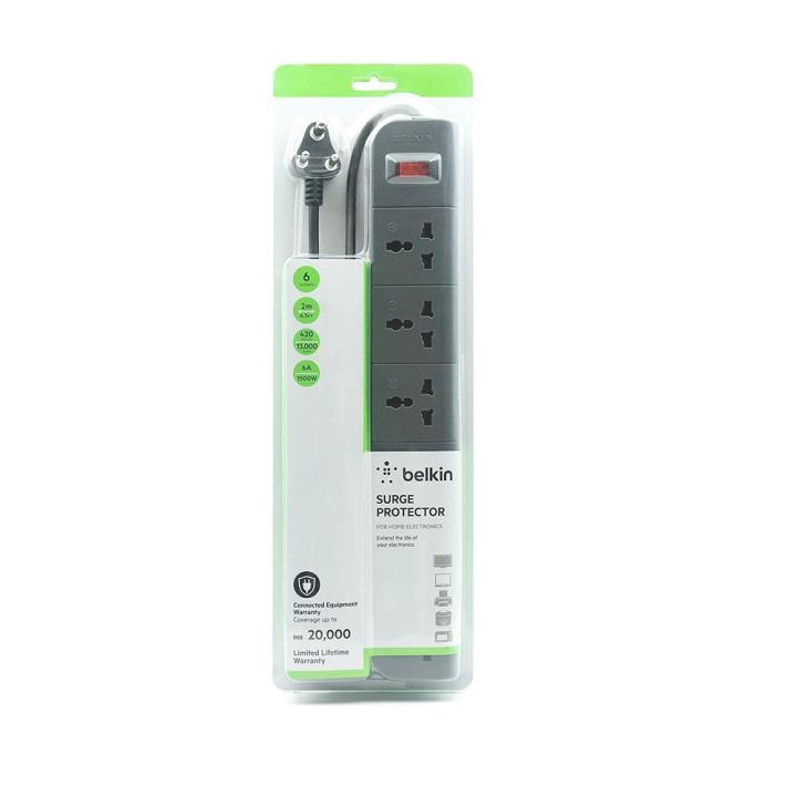 Belkin Surge Protector 6 Sockets-Gray | Daraz.com.np