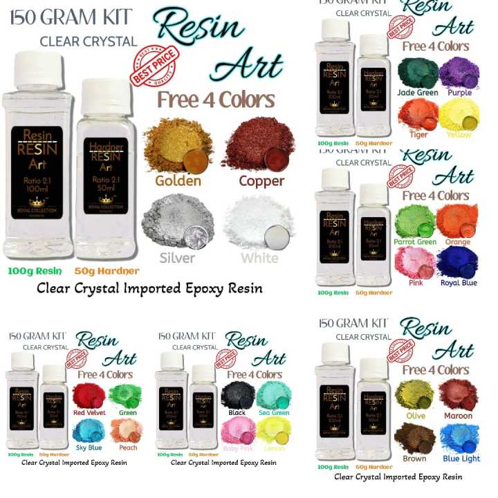 Pazzy Epoxy Resin, 150 Gram Resin Kit, Epoxy Resin Crystal Clear-Not ...