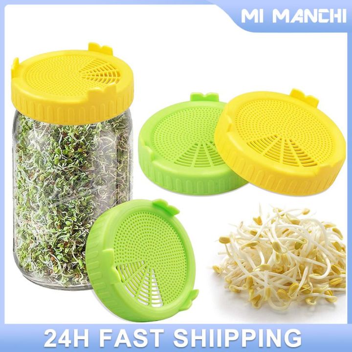 86mm Bean Seed Screen Plastic Sprouting Strainer Lids Covers Cap For ...