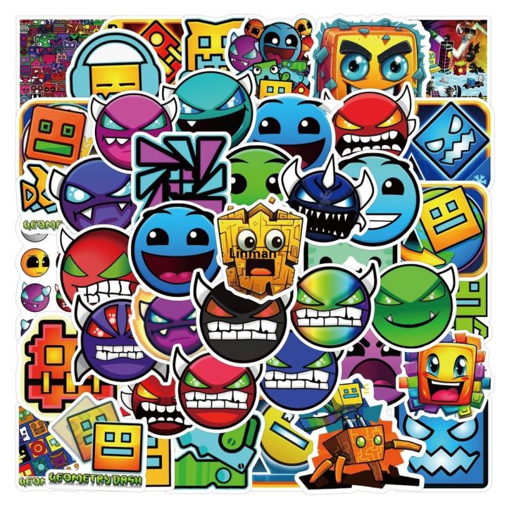 Linman 50PCS Hot Game Geometry Dash Graffiti StickerFashion s for ...