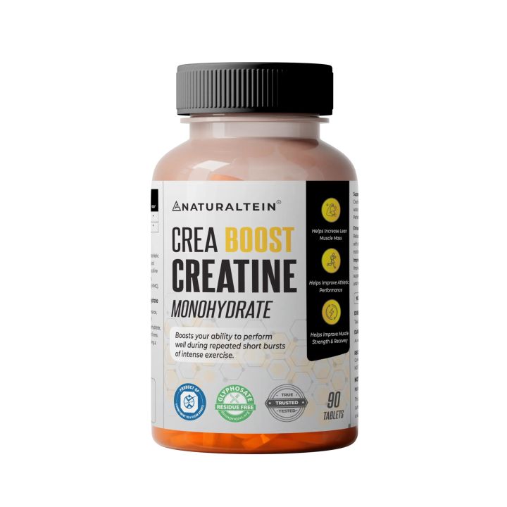 Naturaltein Creatine Monohydrate 3000mg- 90 Tablets With Micronized For ...