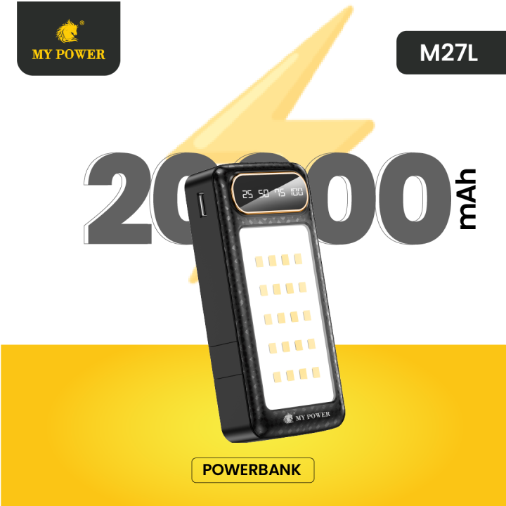 MyPower 20000mah Powerbank | Light Powerbank| Inbuilt cable | Best For ...