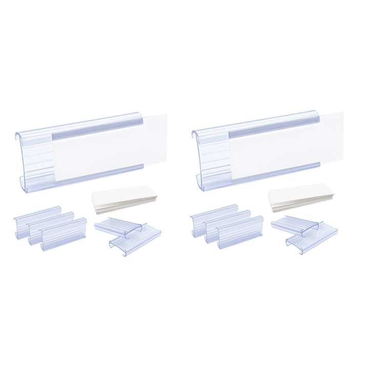 Wire Shelf Label Holders, 60 Pack Plastic Wire Shelf Label Clips with ...