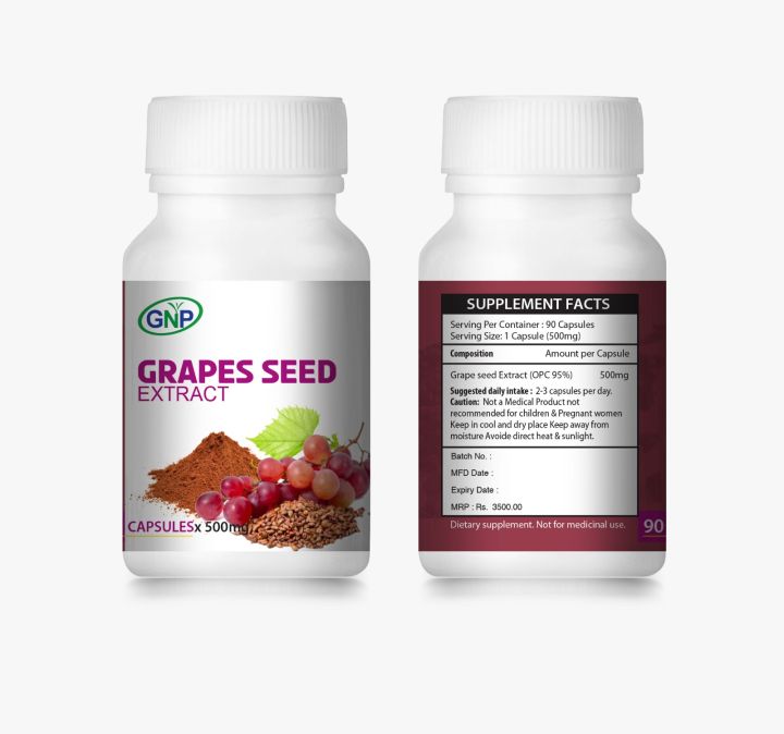 GNP Grapes Seed Extract Health Supplement (90 capsules) | Daraz.com.np