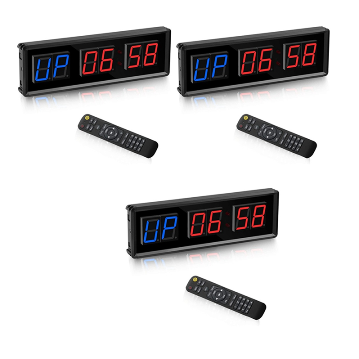 3X Gym Timer,LED Interval Timer Digital Countdown Wall Mounted Clock ...
