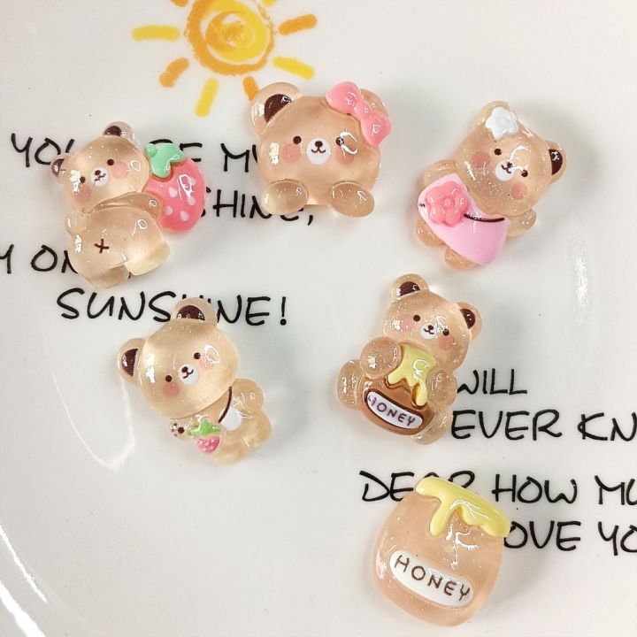 High Quality Honey Pot Bear Pattern Decor Shoe Charms Cute Resin Shoe ...