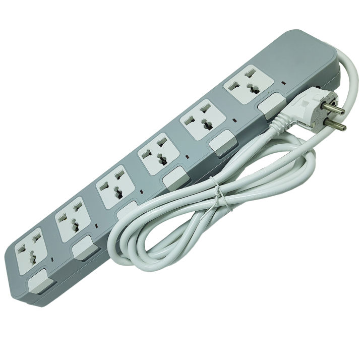 6 Port Extension Cord Multiplug – Surge Protected Power Strip with ...