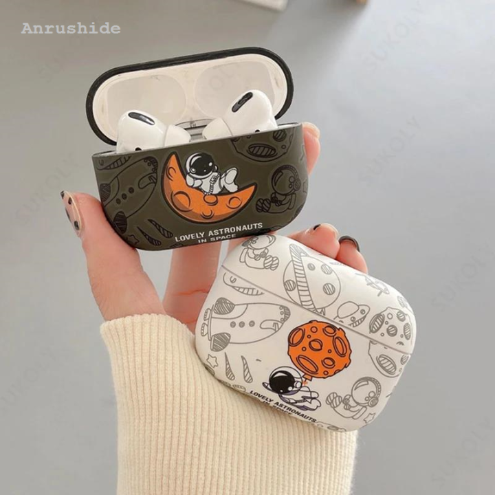 Anrushide Astronaut Space Moon Earphone Soft Case for Apple Airpods 3 2 ...