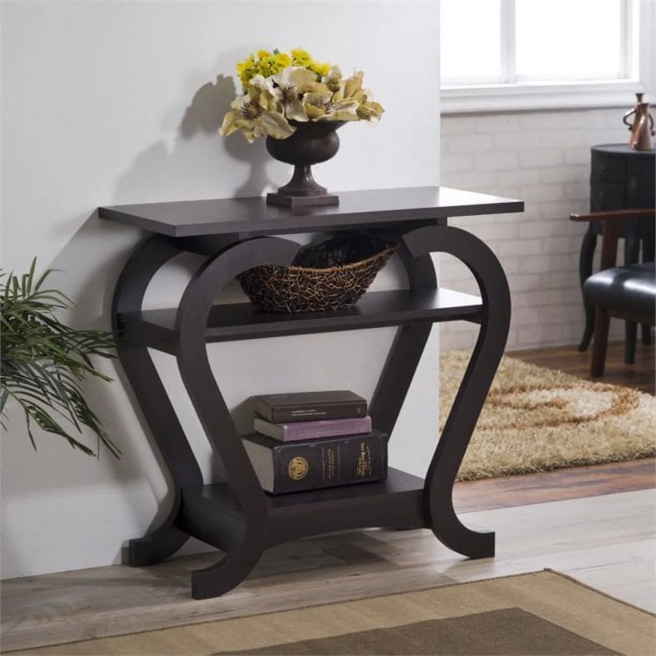 Spiro Curved Modern Console Table in Elegant Cabriole Legs Support Home And Office Furniture ...
