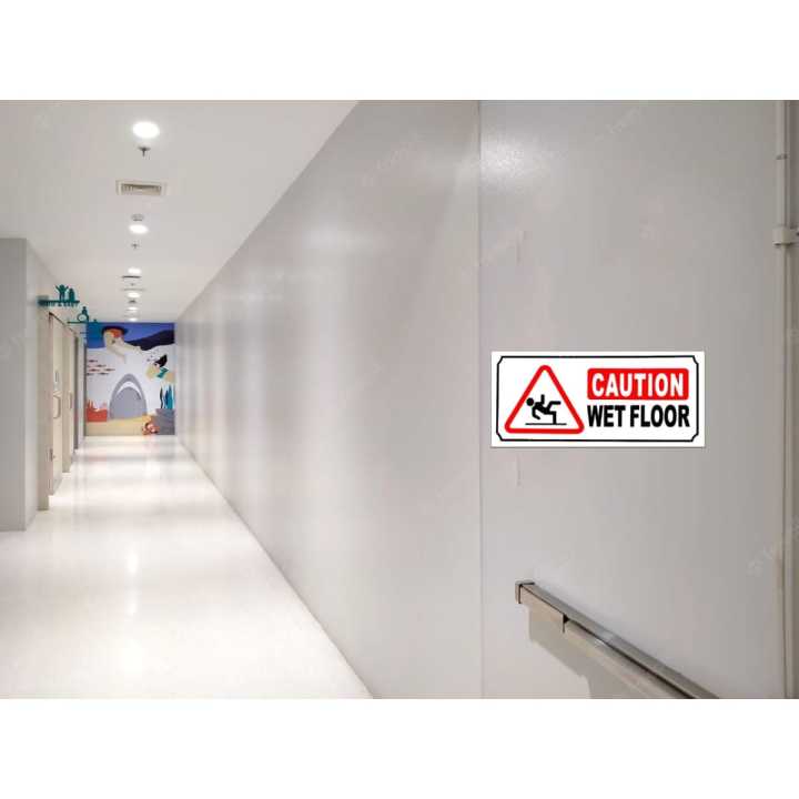 Self Adhesive Caution Wet Floor Sign Sticker | Daraz.com.np