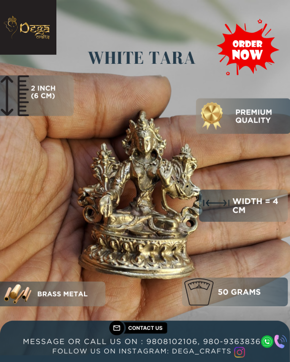 White Tara Statue 2 inch Brass | Daraz.com.np