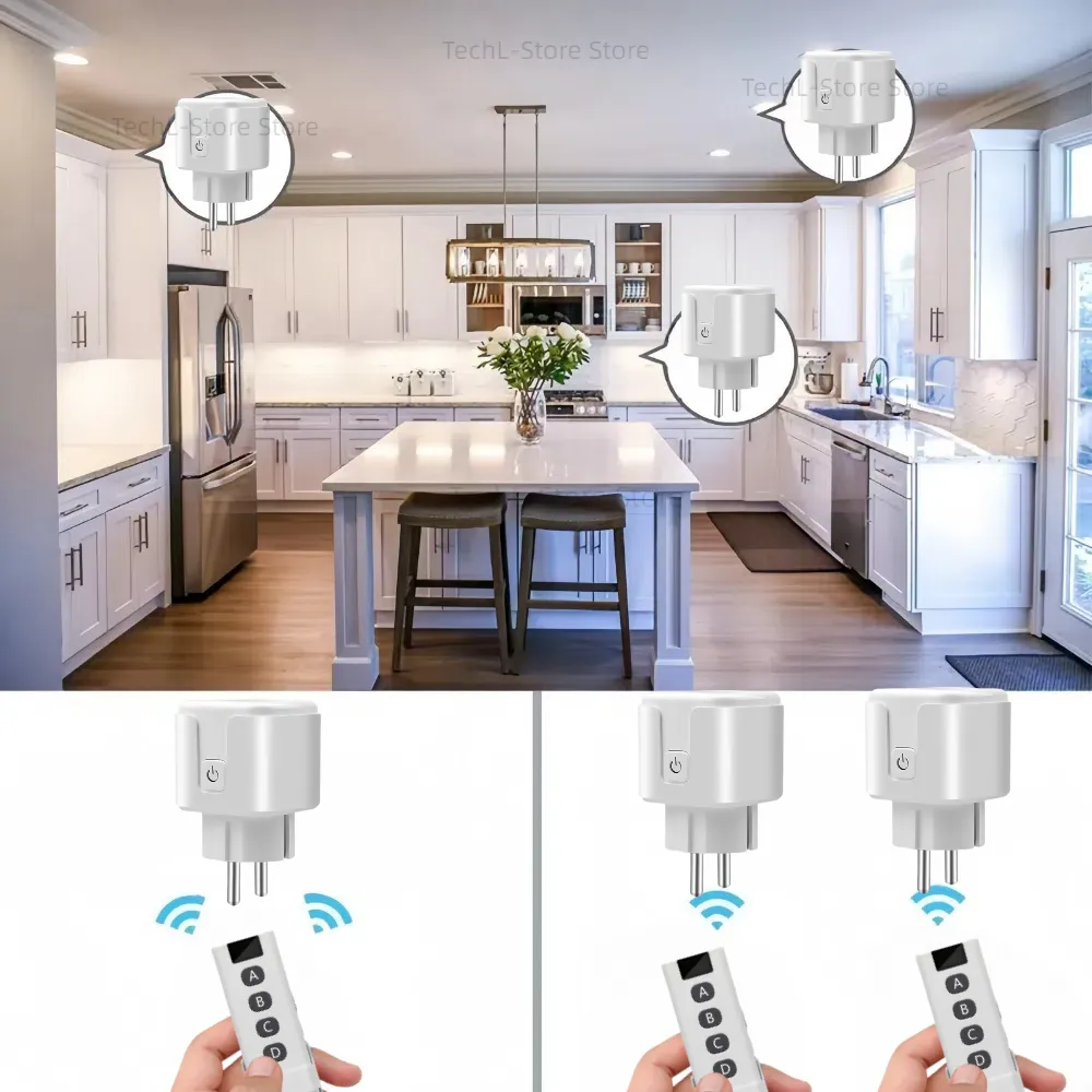 NEW 433MHz Smart Plug Wireless Socket Remote Control EU FR Wall ...
