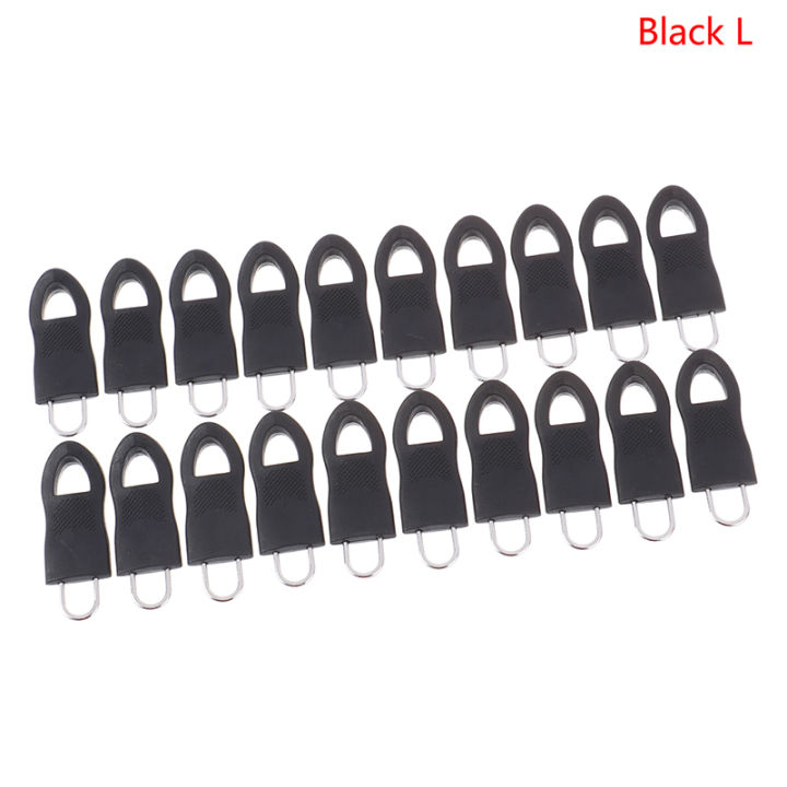 20Pcs Metal Zipper Pull Tags Zip Fixer for Clothes Black Zipper Puller ...