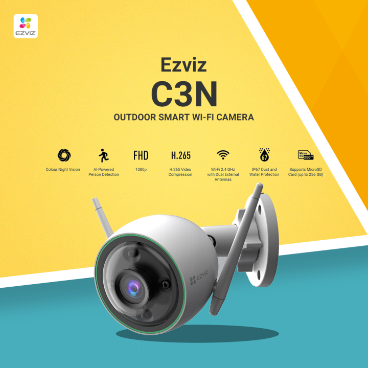 Ezviz Hikvisi C3N 2Mp Color Night Vision Outdoor Smart Wi-Fi Cctv ...