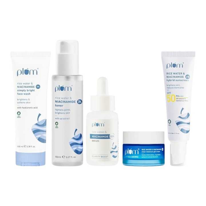 Plum Niacinamide Bright & Clear Skin Combo Fades Blemishes & Smoothens ...