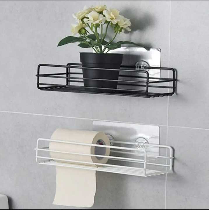 Self-Adhesive GI-Steel Bathroom Shelf-Multipurpose Rack | Daraz.com.np