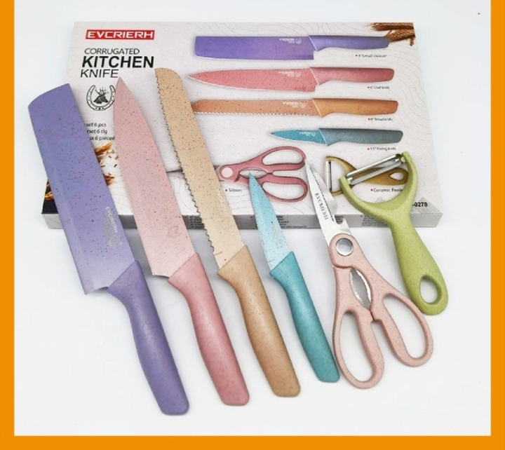 Stainless Steel Knife Set Scissors Kitchen Shears Peeler Ultra Sharp ...
