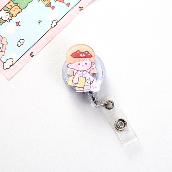 Cartoon Student Easy Pull Buckle Bus Card Meal Card Work Permit Clip ID ...