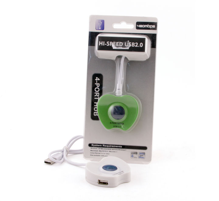 USB HUB HI SPEED USB 2.0 4 PORT USB HUB APPLE SHAPE | Daraz.com.np