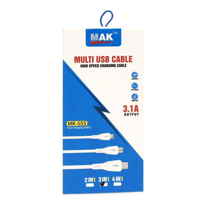 Mak 3.1A MK-555 Multi USB Cable 3 in 1 | Daraz.com.np