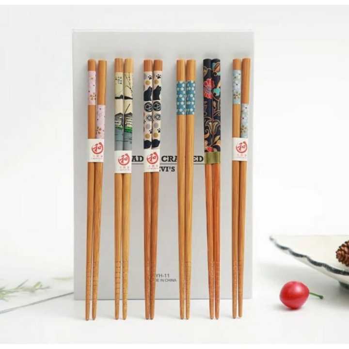 Japanese Style Natural Chop Stick 3 Pairs | Daraz.com.np