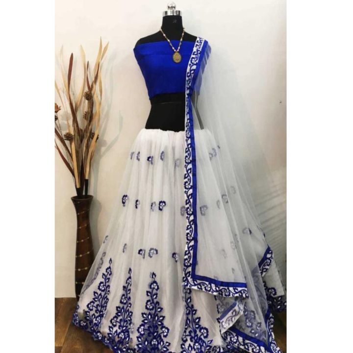 Net Lehenga Choli Women's Indian Ethnic Wear Long A-Line Skirt with ...