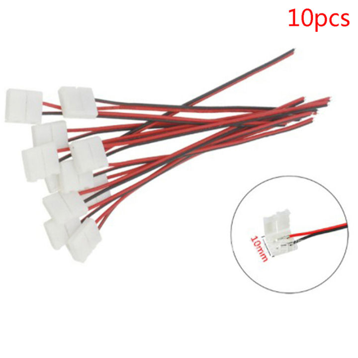 10 Pcs 2 Pin Power 8mm 10mm LED Strips Lights Connector Splice Clip For ...