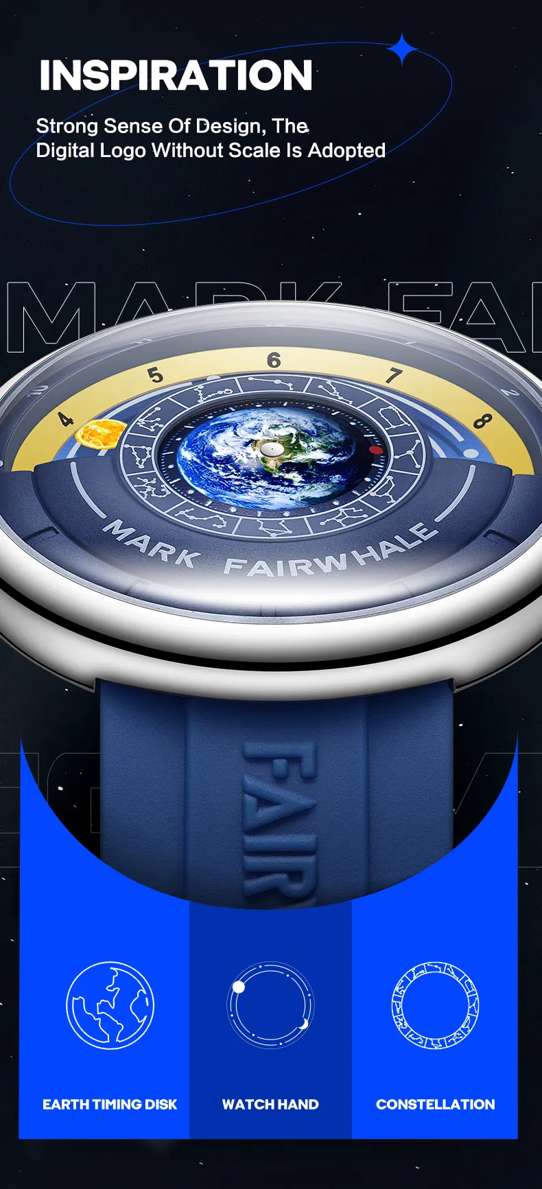 Mark Fairwhale Planet Dial Quartz Wrist Watch For Men Fw-5700-r2 | Jeevee