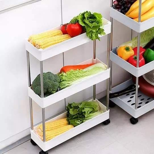 Movable Storage Rack 3 Layer Space Saving Organizer with Wheel | Daraz ...