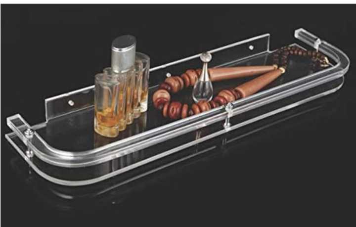 18" Premium Unbreakable Transparent Acrylic Inch Shelf Super Clear ...