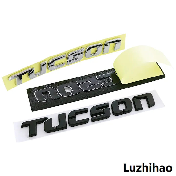 Luzhihao3d ABS Chrome Black Logo Tucson Emblem Letters Nameplate Decal ...
