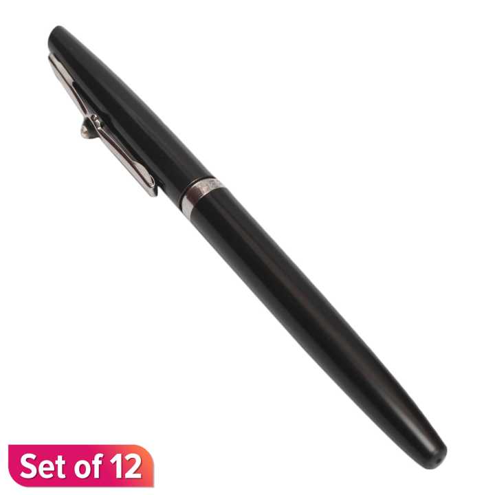 Black Plastic Ink Pen Set Of 12 | Daraz.com.np