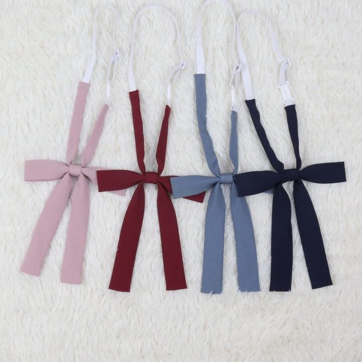 Solid color long-handled bow tie women's JK uniform shirt collar flower ...