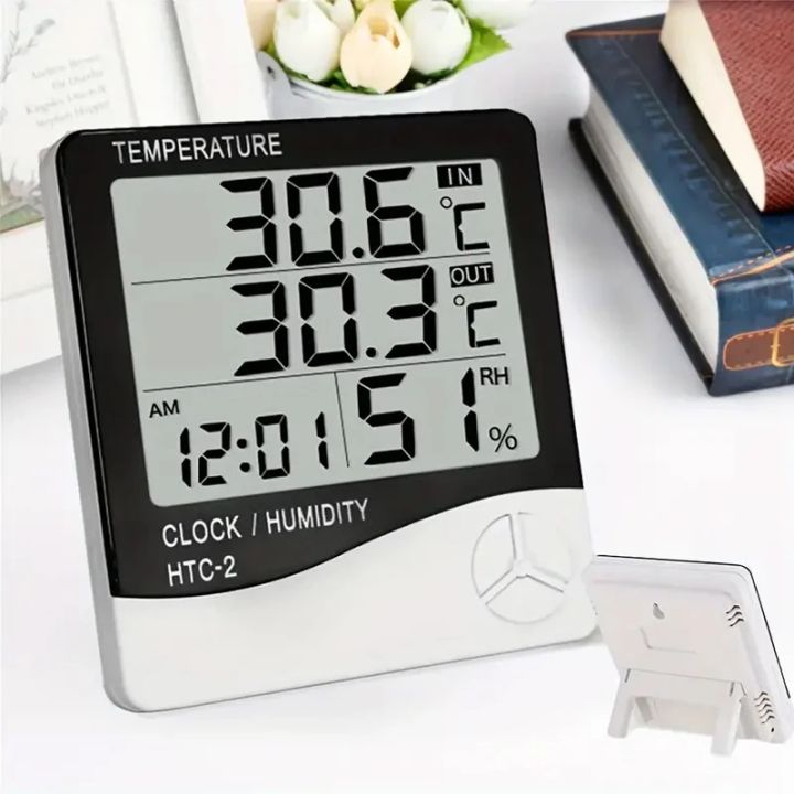 LCD Electronic Digital Temperature & Humidity Meter – HTC-2 Weather ...