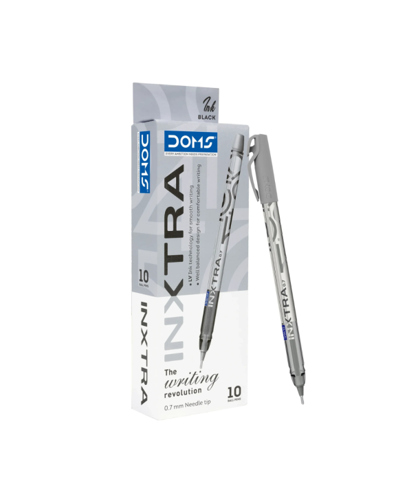 Doms Inxtra Ball Pen | Black Ink | 0.7mm Needle Tip Ball Point Pen ...