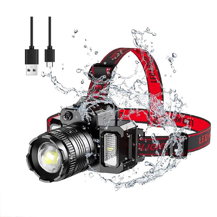 1 Set Rechargeable Head Light 360° Adjustable Angle Headlight ...