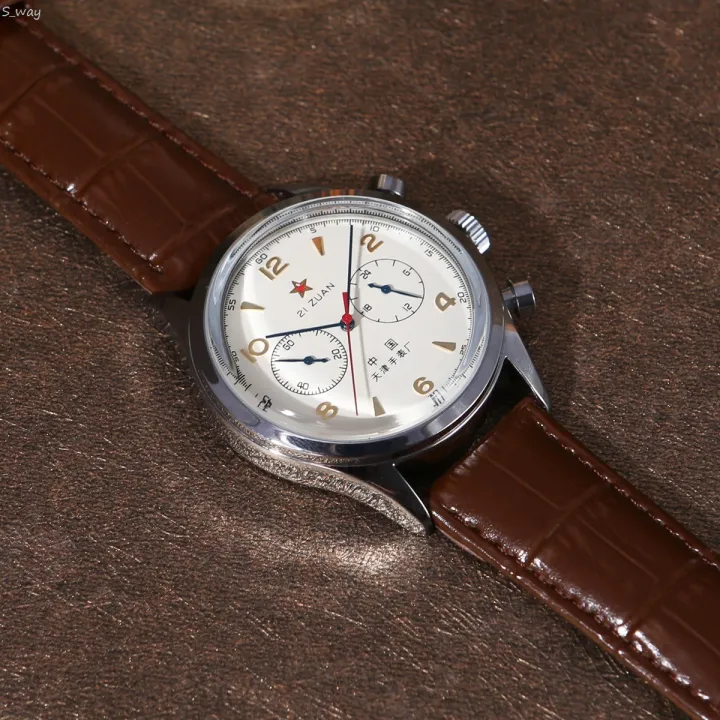 S_way Men's watches 1963 pilot watch 42mm waterproof retro quartz ...