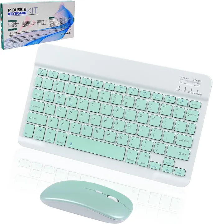 Bluetooth Keyboard and Mouse Combo,Ultra Slim Rechargeable Portable ...