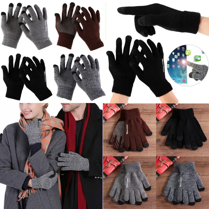 Christmas Gifts Phone Touch Non-slip Warm Gloves Full Finger Mittens ...